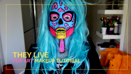 THEY LIVE POP ART face paint makeup tutorial Halloween - SmashinBeauty